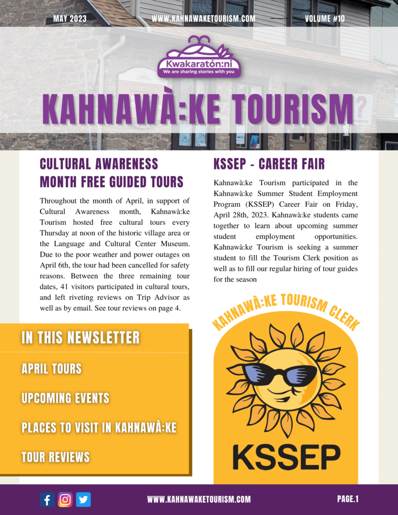 Kahnawà:ke Tourism Newsletters - Tewa