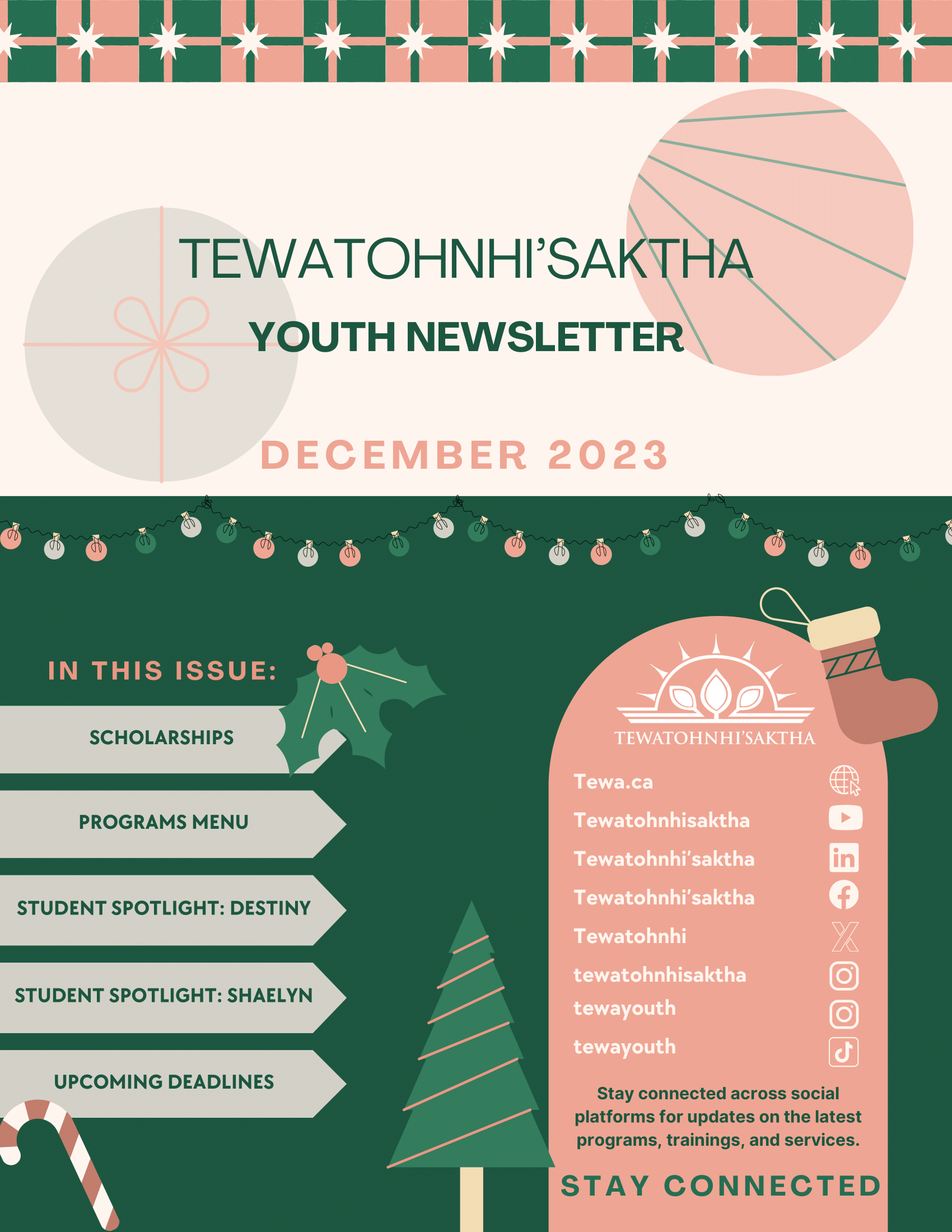 Tewatohnhi’saktha Youth Newsletter December 2023 - Tewa